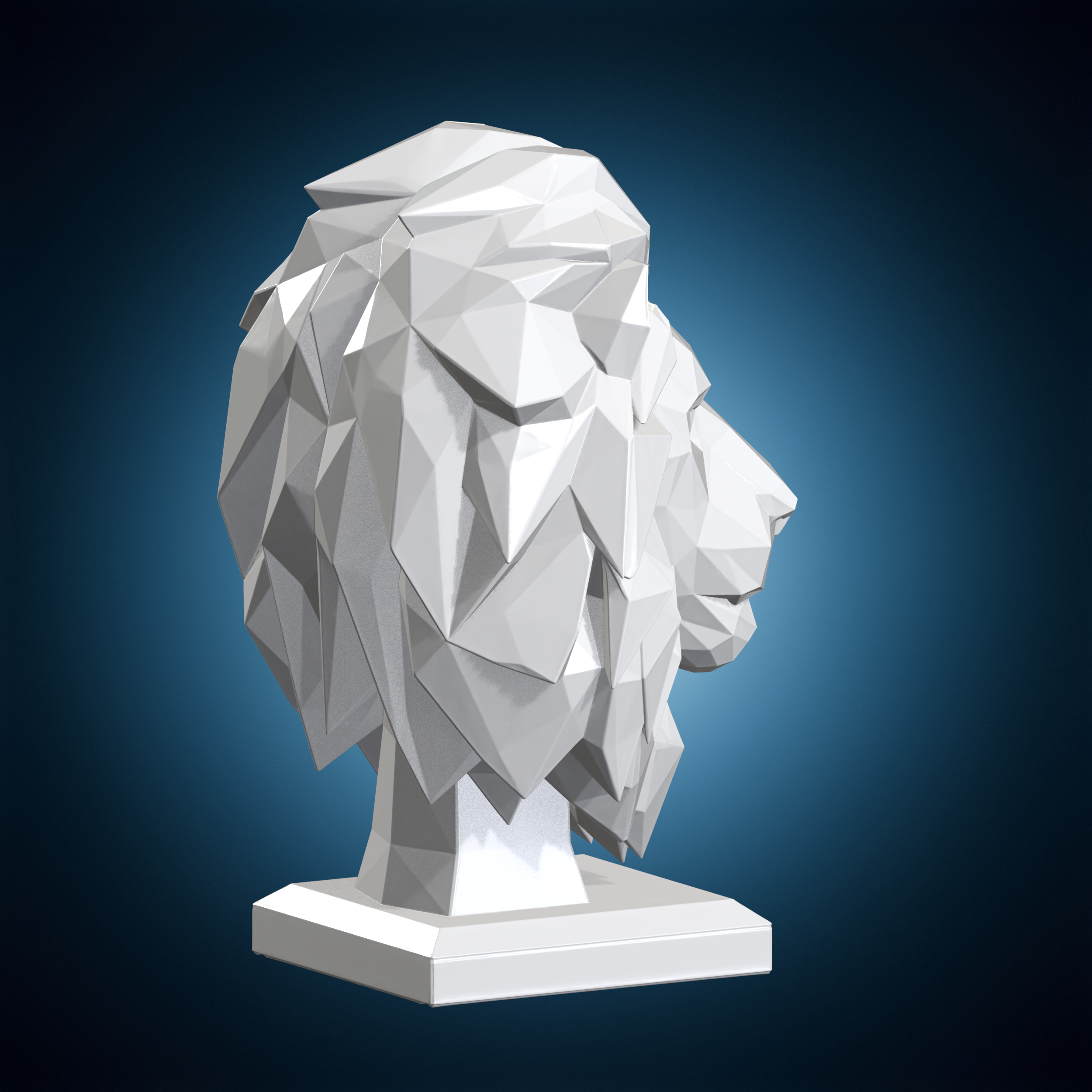 🦁 Geometric Lion Bust 3D Print Model・ 3D File for 3D printing・Cults