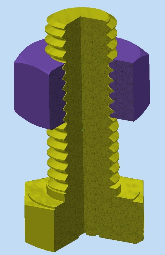 🔩 DIN 933 M12 Screws and DIN 934 M12 Nut・Free 3D File for ・Cults