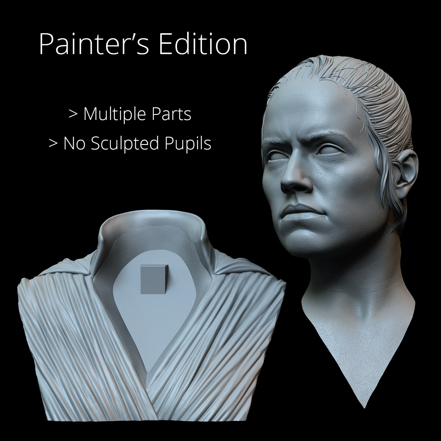 3D file Rey Skywalker (Daisy Ridley) from Star Wars ⭐ ・3D print design ...