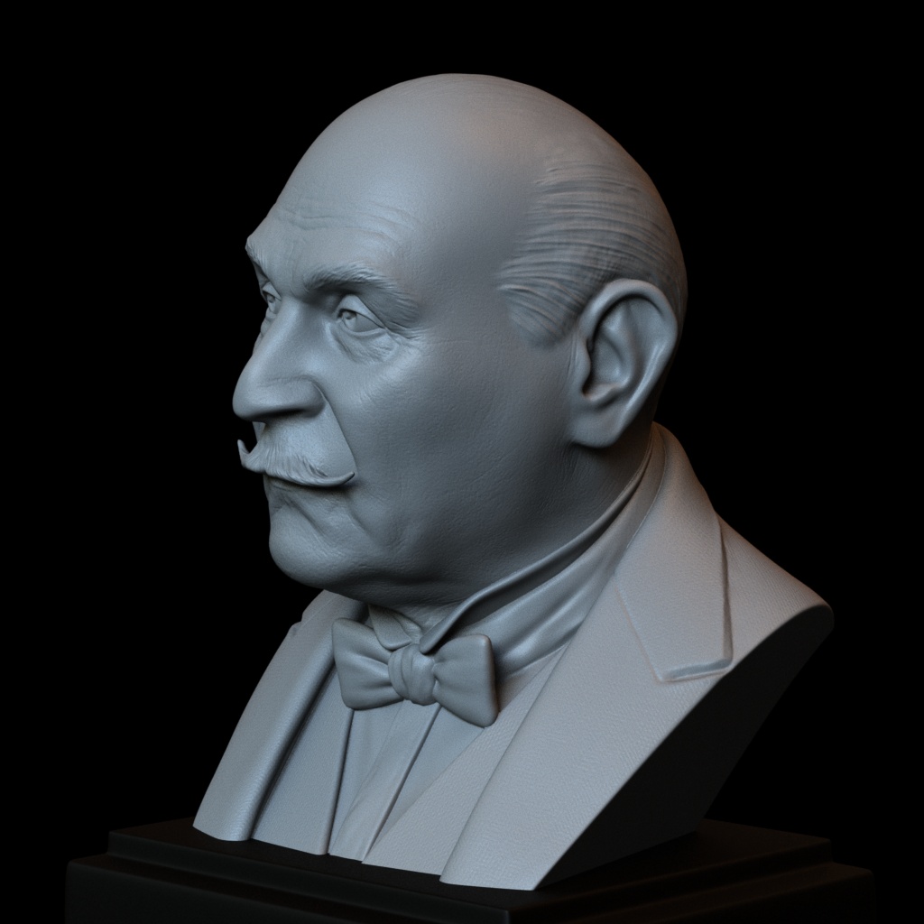 ️ Hercule Poirot (David Suchet) 3d Printable Model, Bust, Portrait ...