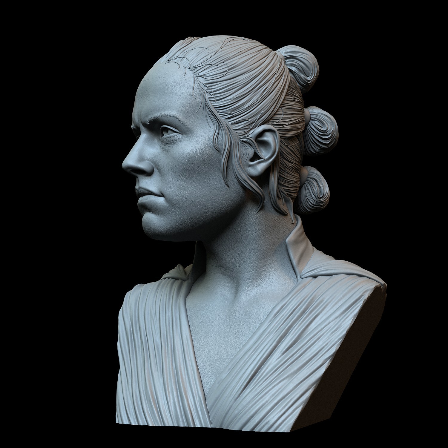 3D file Rey Skywalker (Daisy Ridley) from Star Wars ⭐ ・3D print design ...