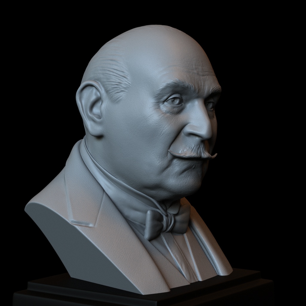 ️ Hercule Poirot (David Suchet) 3d Printable Model, Bust, Portrait ...