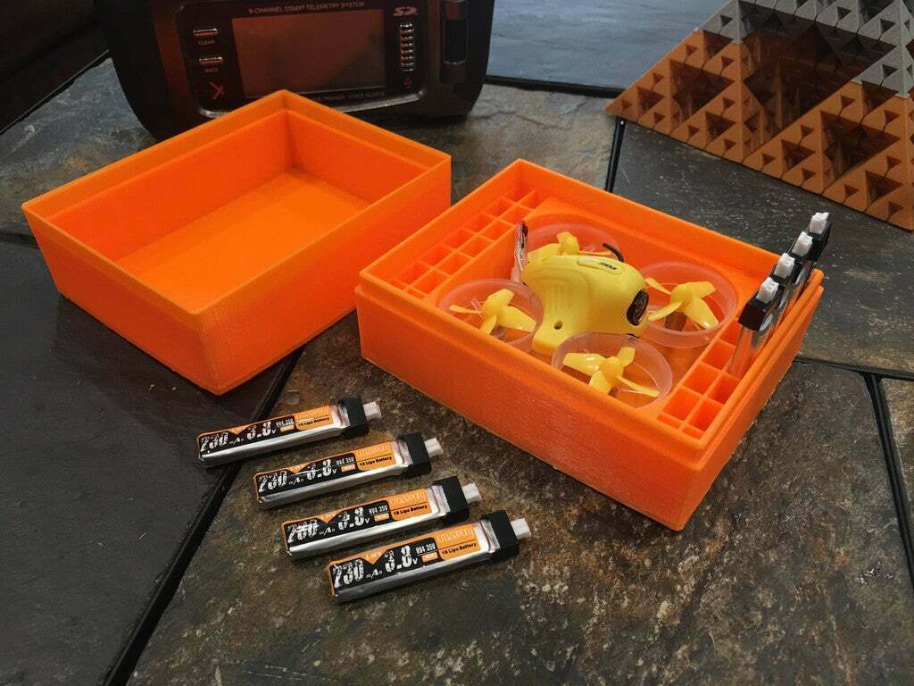 Free STL file Tiny Whoop / Inductrix Case - 28 HV 230 mAh Battery Slots ...