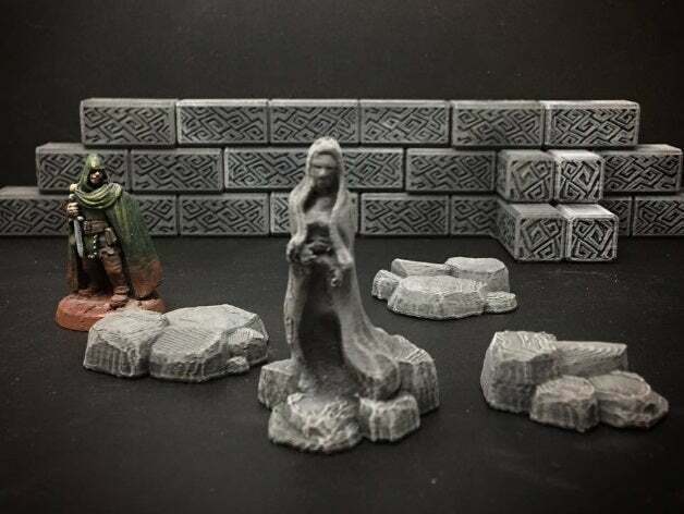 ⚔ Delving Decor: Rocky Rubble (28mm/Heroic scale)・Free STL File for ・Cults