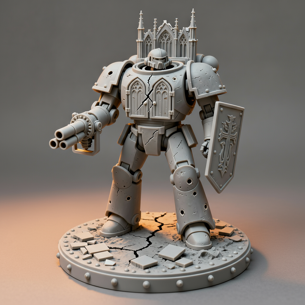 ⚔ Warhammer 40K Space Marine Figurine | Gothic Power Armor STL 3D Print ...