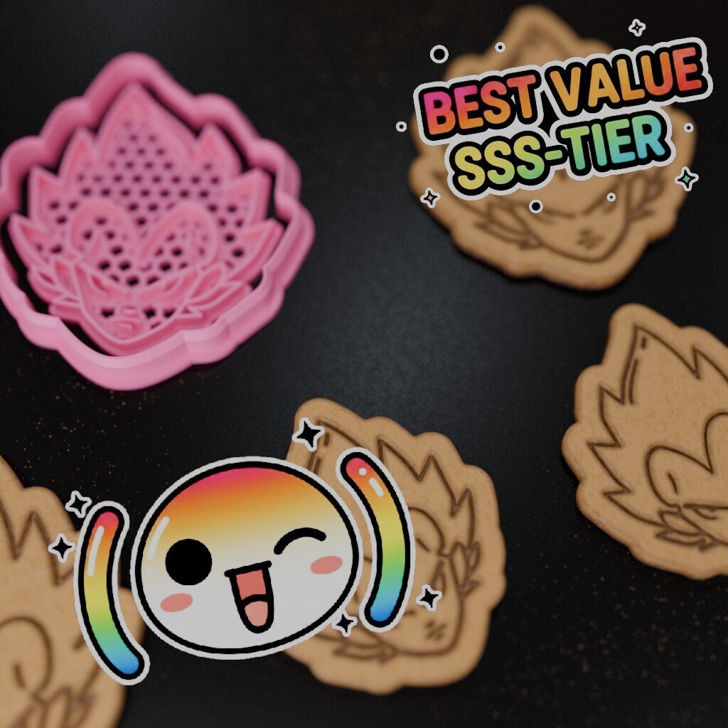 🍪 Vegeta Head Cookie Cutter STL for 3D Print - Dragon Ball Z Baking ...