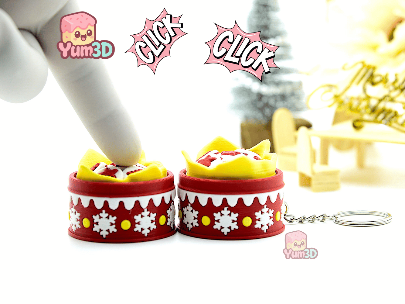 🍪 Yum3D Cookie Box Fidget Clicker Keychain - Cute Backpack Keychain・ 3D ...