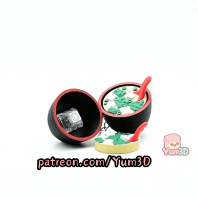 👌 Yum3D Miso Soup Fidget Clicker Keychain - Cute Backpack Keychain・ 3D ...