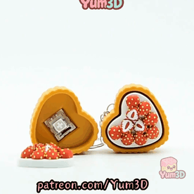 🍓 Yum3D Strawberry Tart Fidget Clicker Keychain - Cute Backpack ...