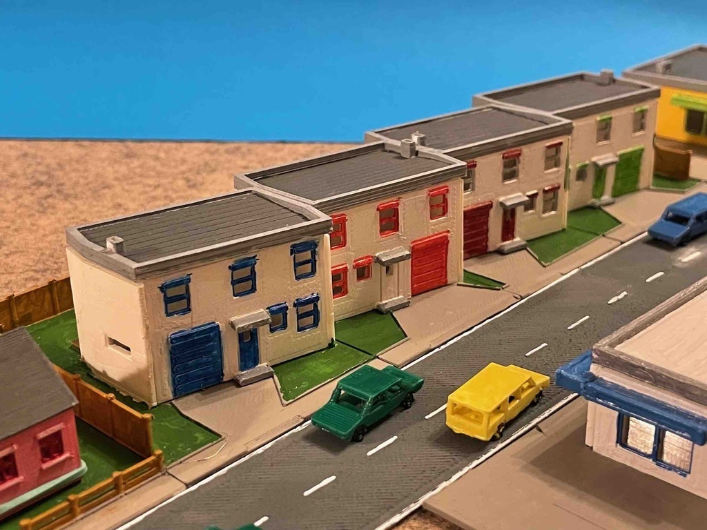 🏠 Terraced house 1d (z-scale)・Free 3D File for ・Cults