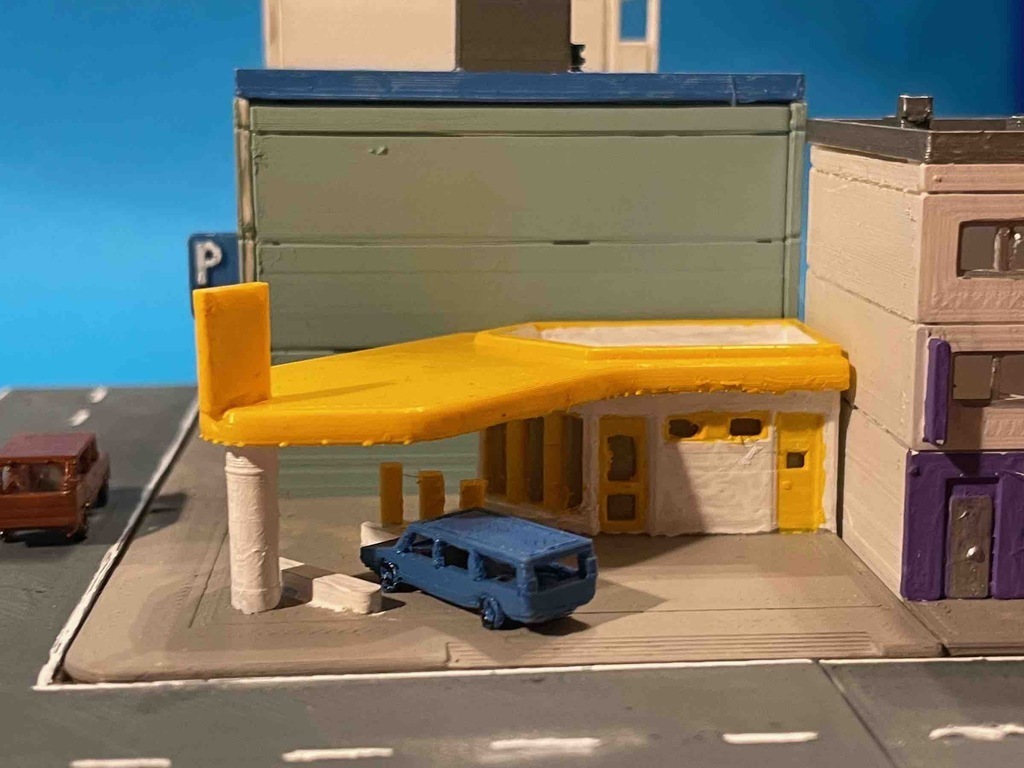 🚉 Gas station 3 (z-scale)・Free 3D File for ・Cults