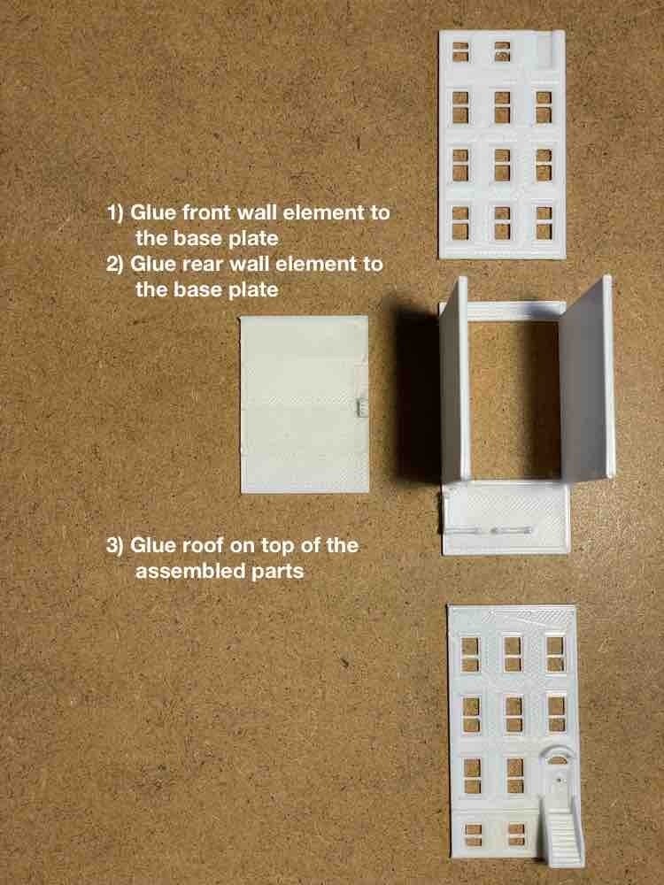 🏗️ Urban building 17 - Town house (z-scale)・Free 3D File for ・Cults