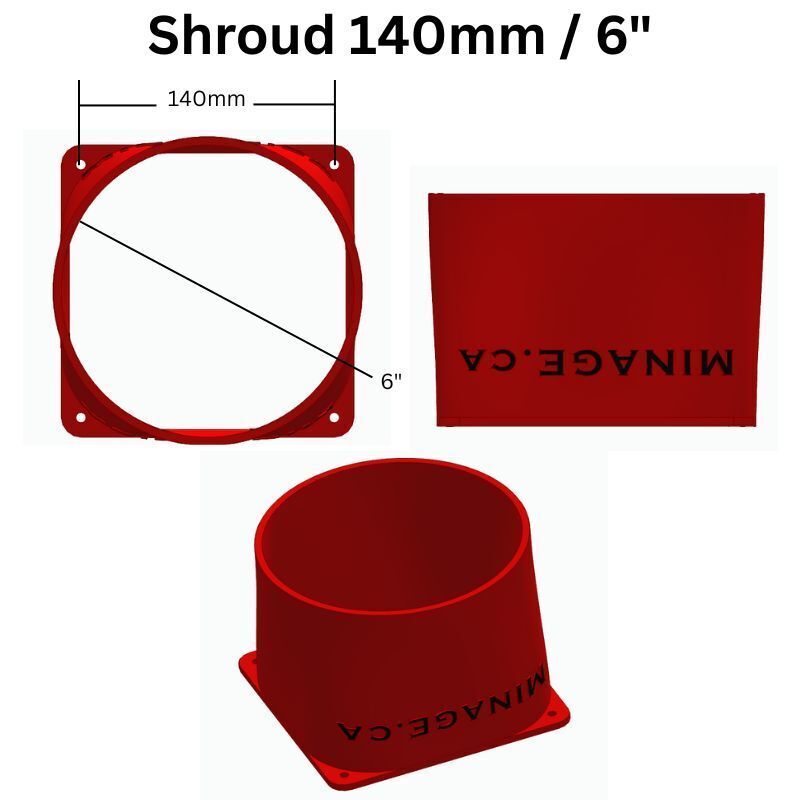 🔫 ASIC Simple Fan Shroud 140mm all sizes Whatsminer・Free 3D File for ・Cults