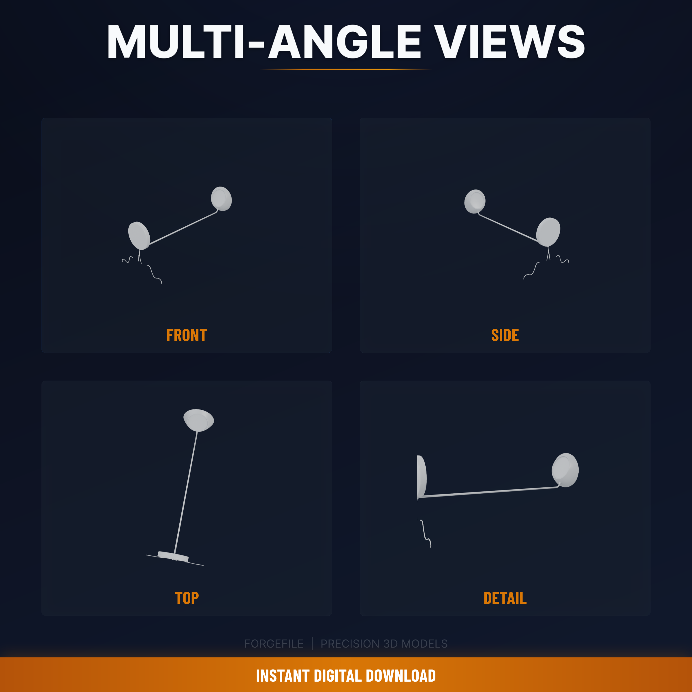 🔦 One Twelfth Scale Floor Lamp, Modern Style, Curved - 3D Printable STL ...