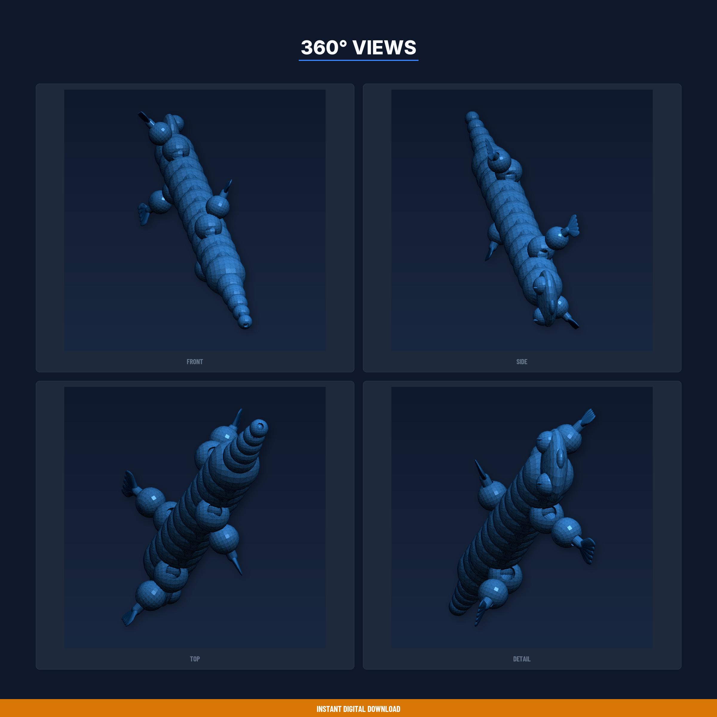 📁 Articulated Gecko, Print in Place, Ball Socket Joints, - 3D Printable ...