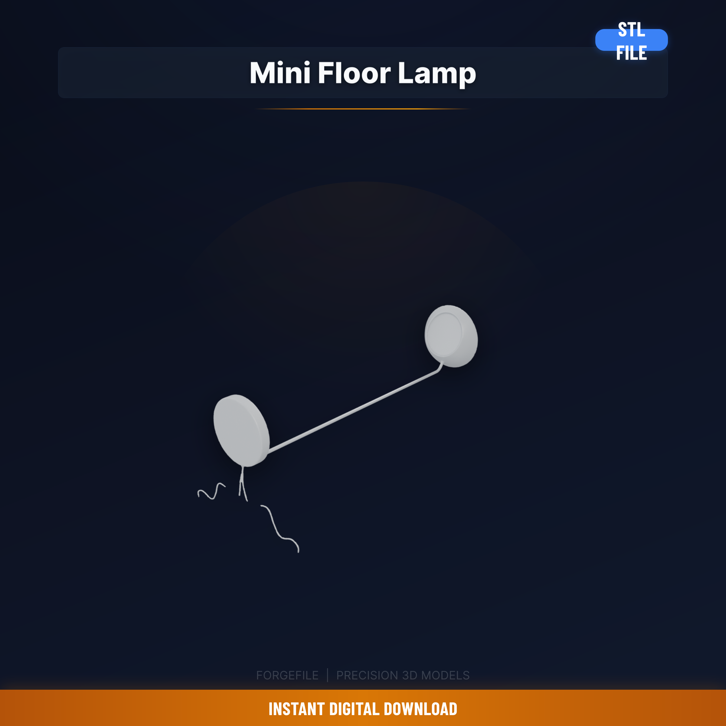 🔦 One Twelfth Scale Floor Lamp, Modern Style, Curved - 3D Printable STL ...