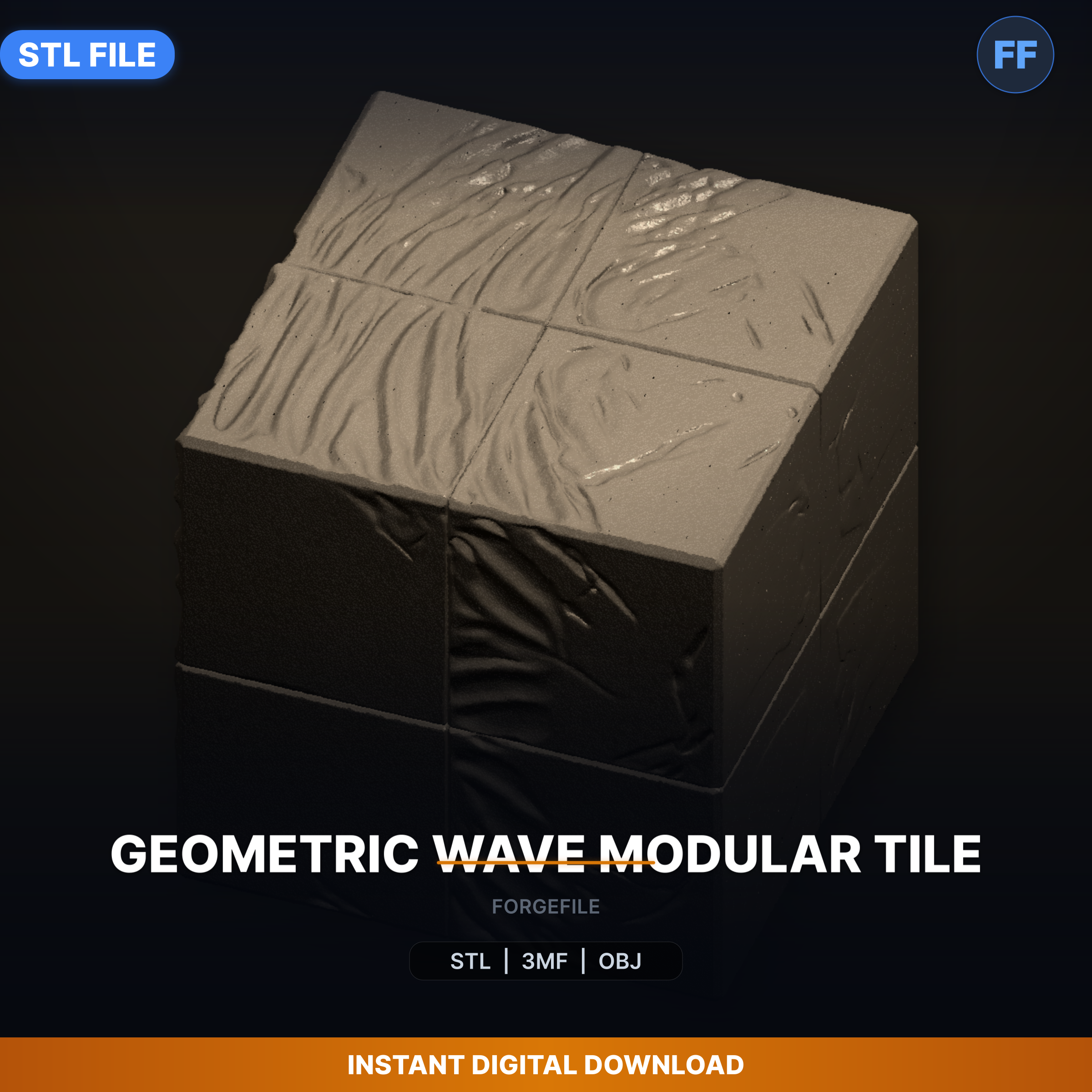 🌊 Geometric Wave Modular Tile - 3D Printable STL File・ 3D File for 3D ...