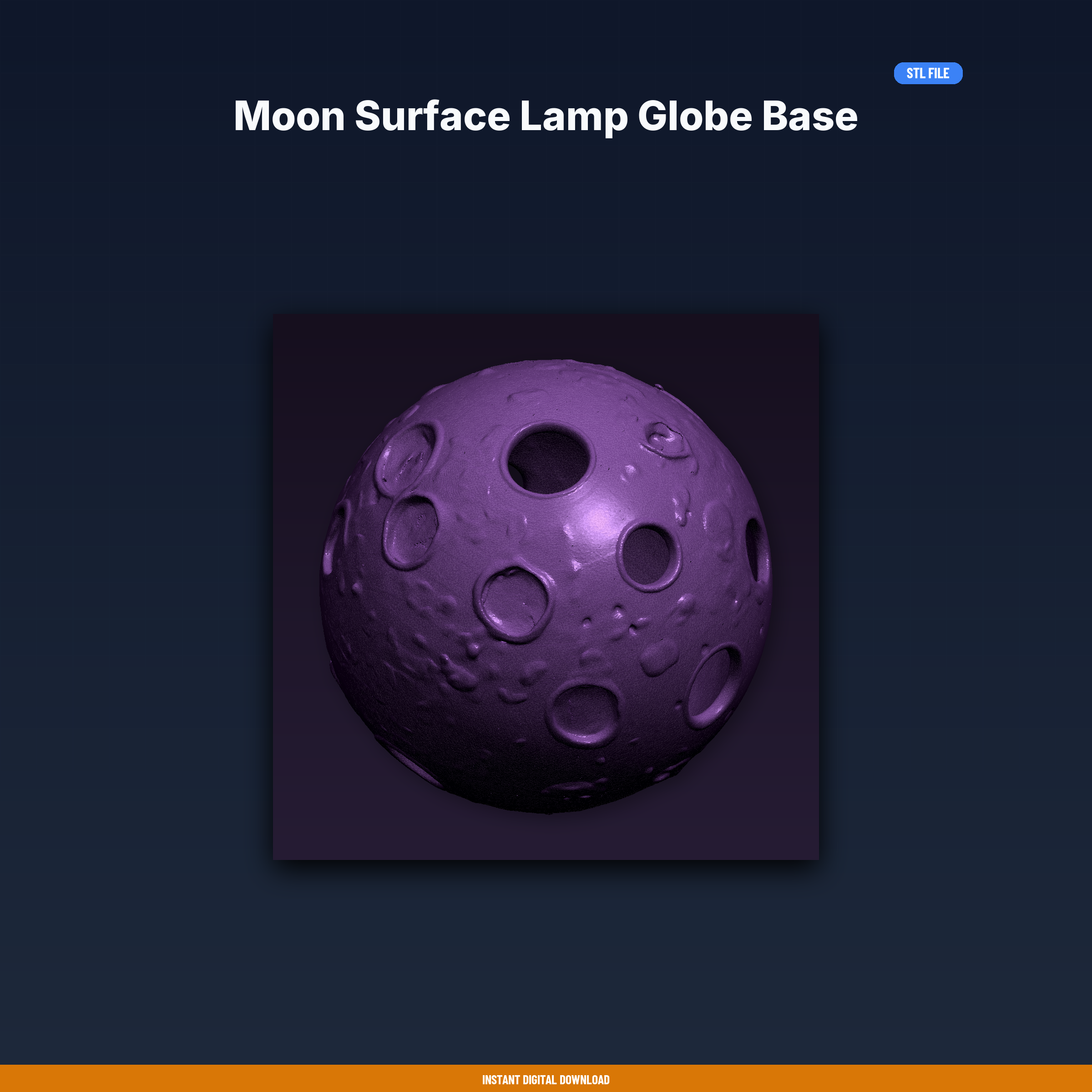 🌙 Moon Surface Lamp Globe Base - 3D Printable STL File・ 3D File for 3D ...