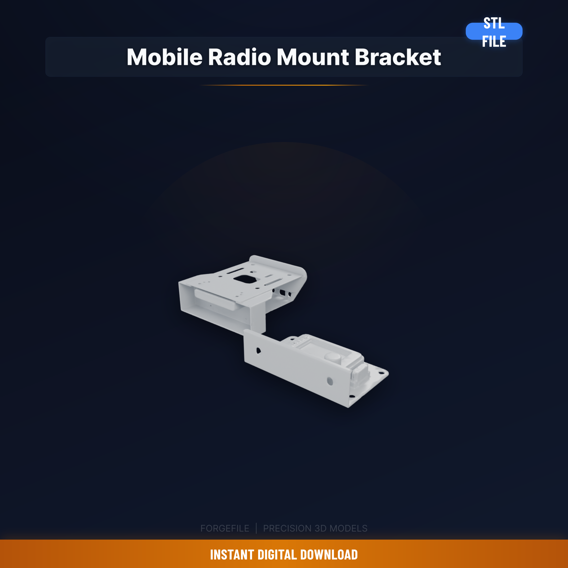 📻 Mobile Ham Radio Mounting Bracket, Under-Dash, Angled - 3D Printable ...