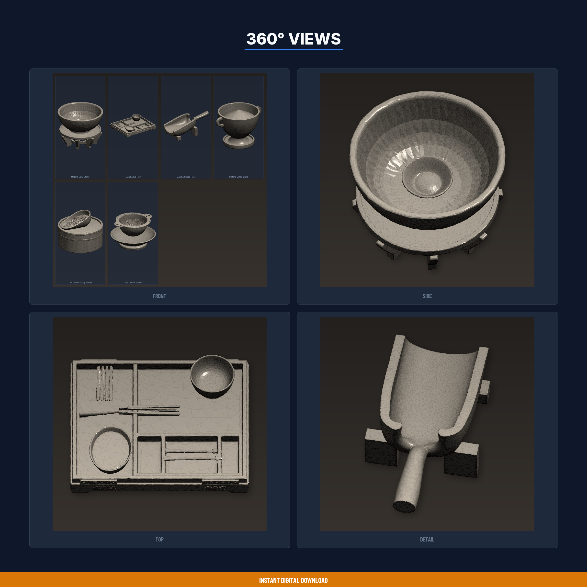 🫖 Japanese Tea Ceremony Set - 6-Model STL Bundle・ 3D File for 3D ...