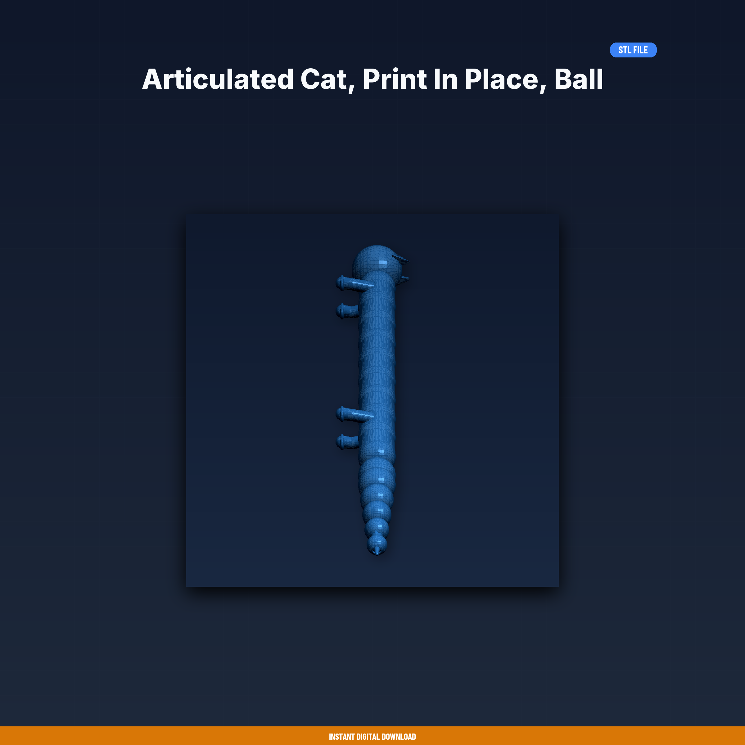 🐱 Articulated Cat, Print in Place, Ball Socket Joints, - 3D Printable ...
