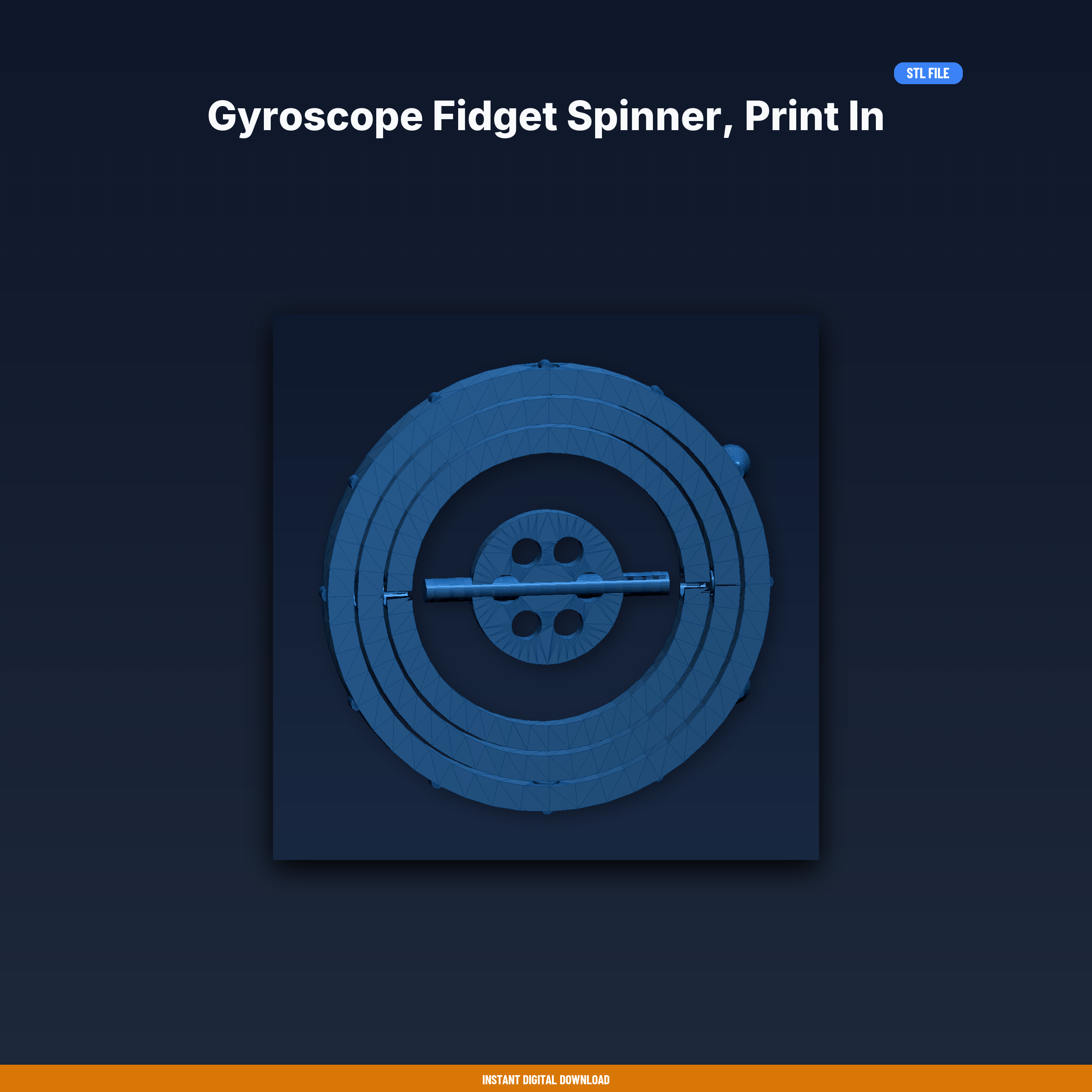 👌 Gyroscope Fidget Spinner, Print in Place, 3 Nested - 3D Printable STL ...