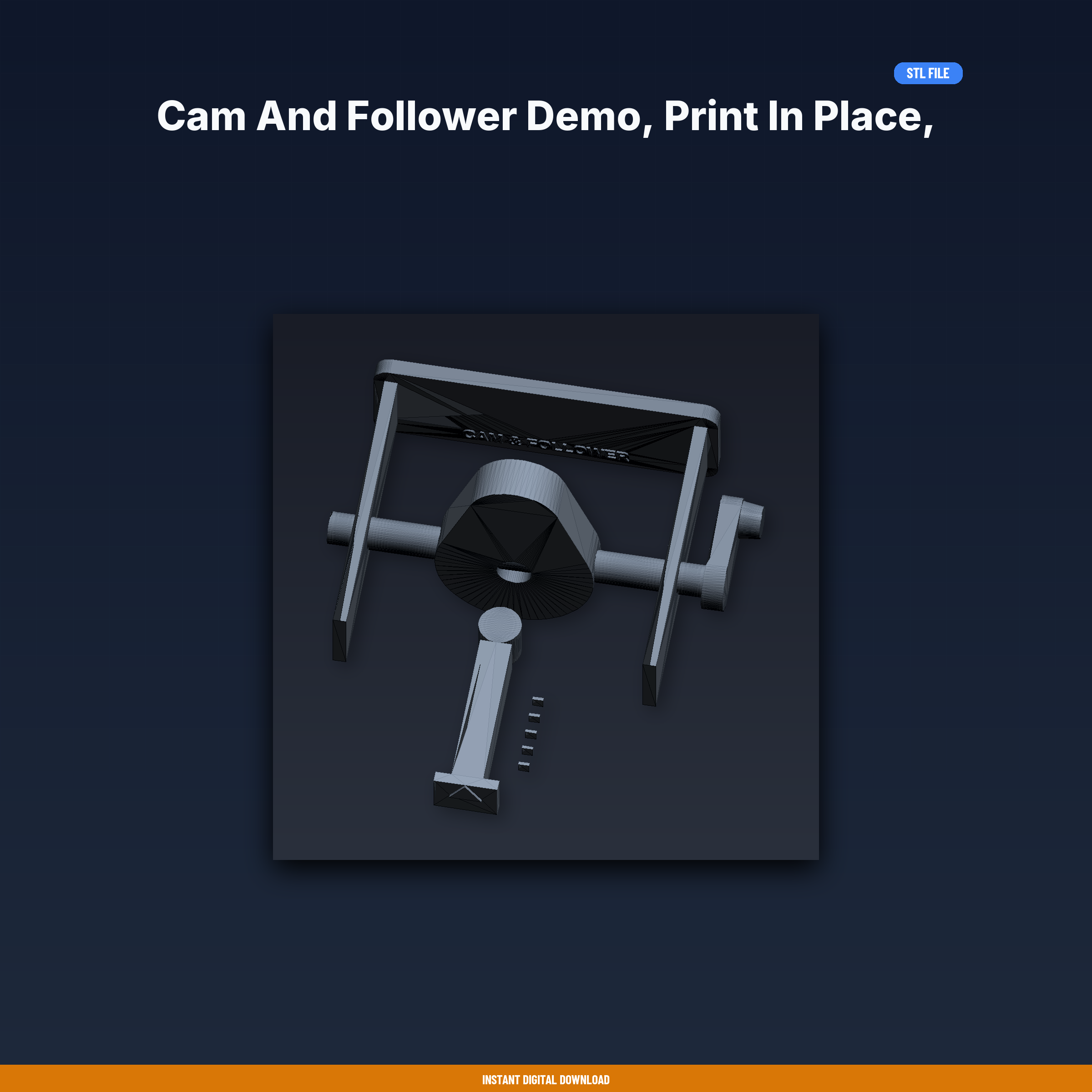 🍐 Cam and Follower Demo, Print in Place, Pear Shaped Cam, - 3D ...