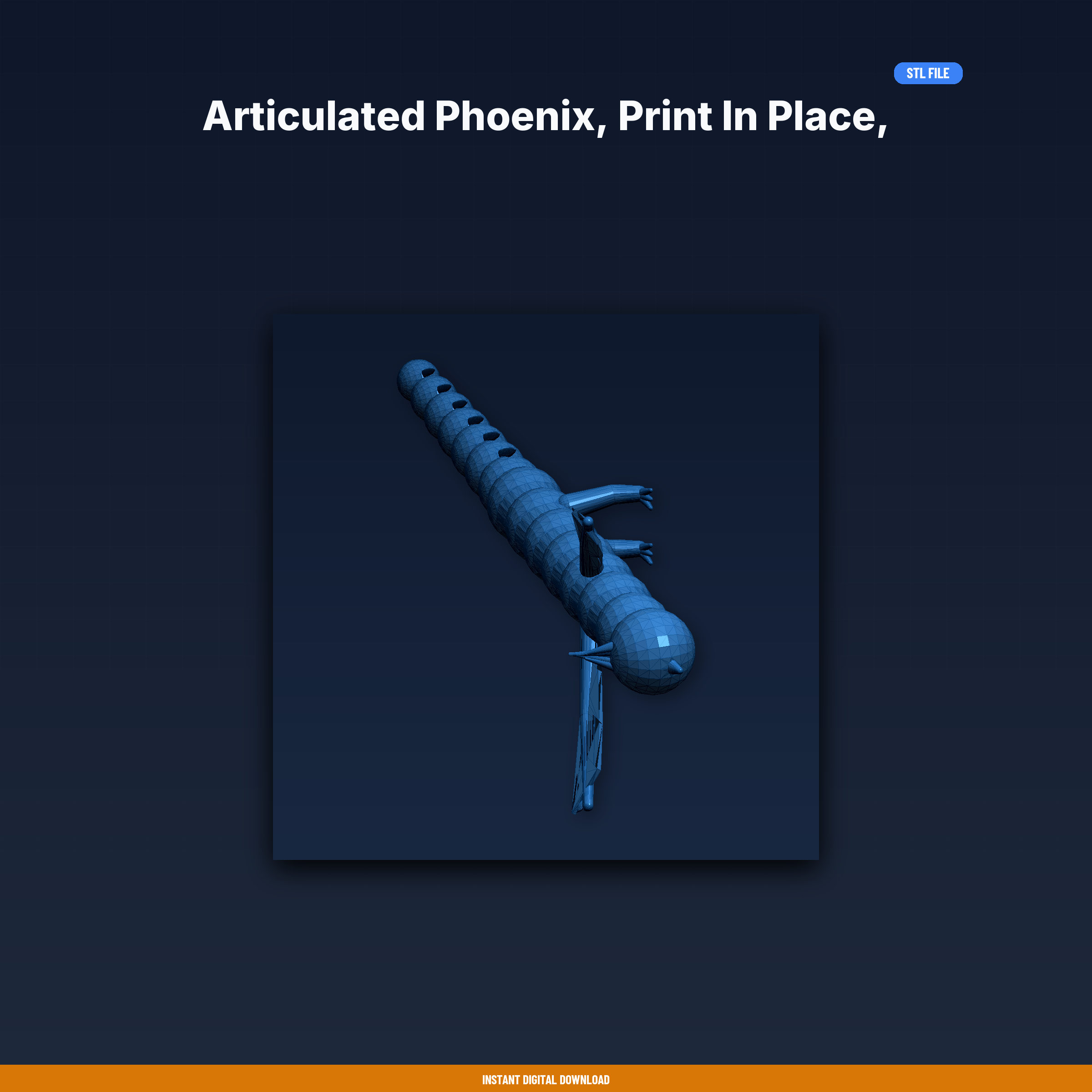 🦅 Articulated Phoenix, Print in Place, Ball Socket Joints, - 3D ...