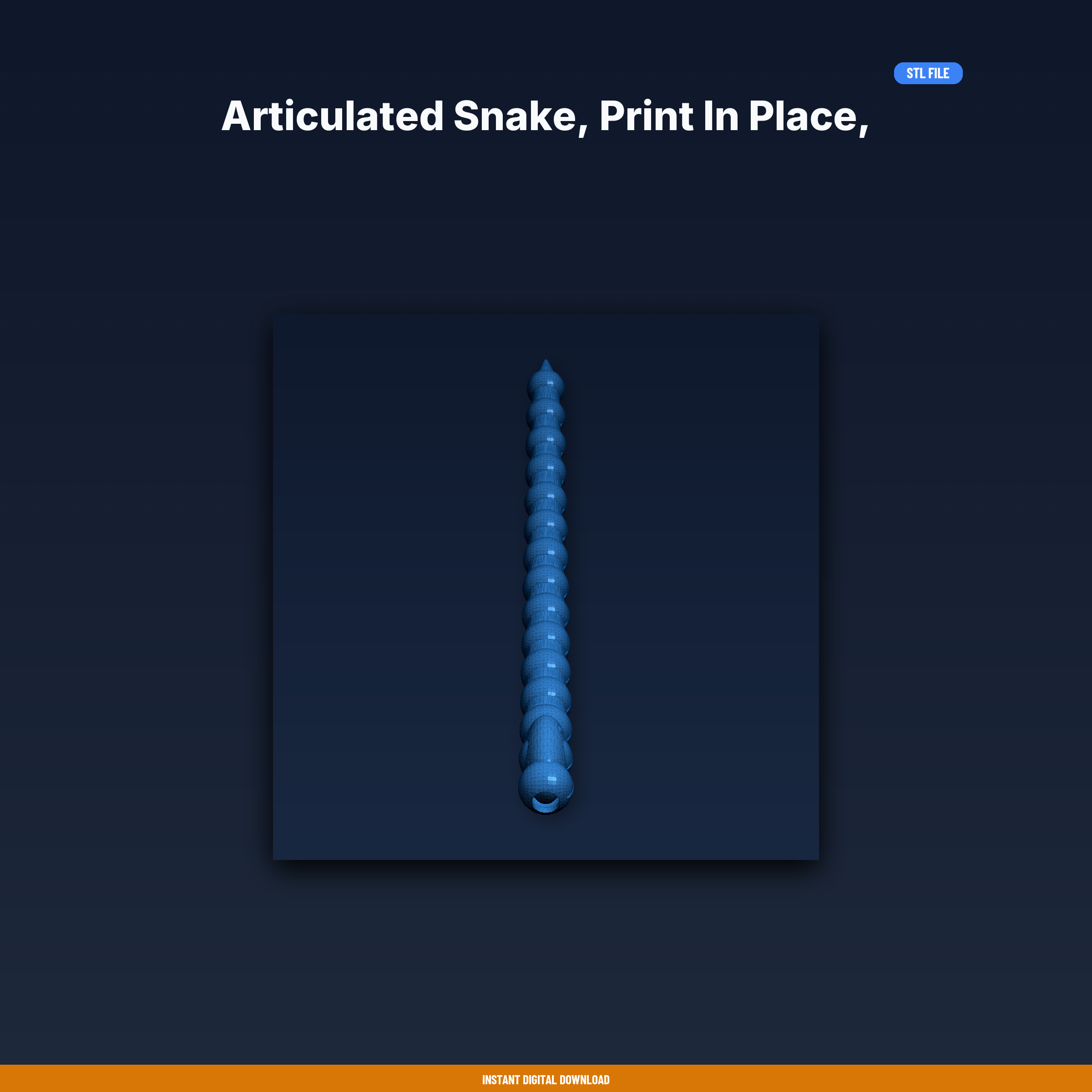 🐍 Articulated Snake, Print in Place, Ball Socket Joints, - 3D Printable ...