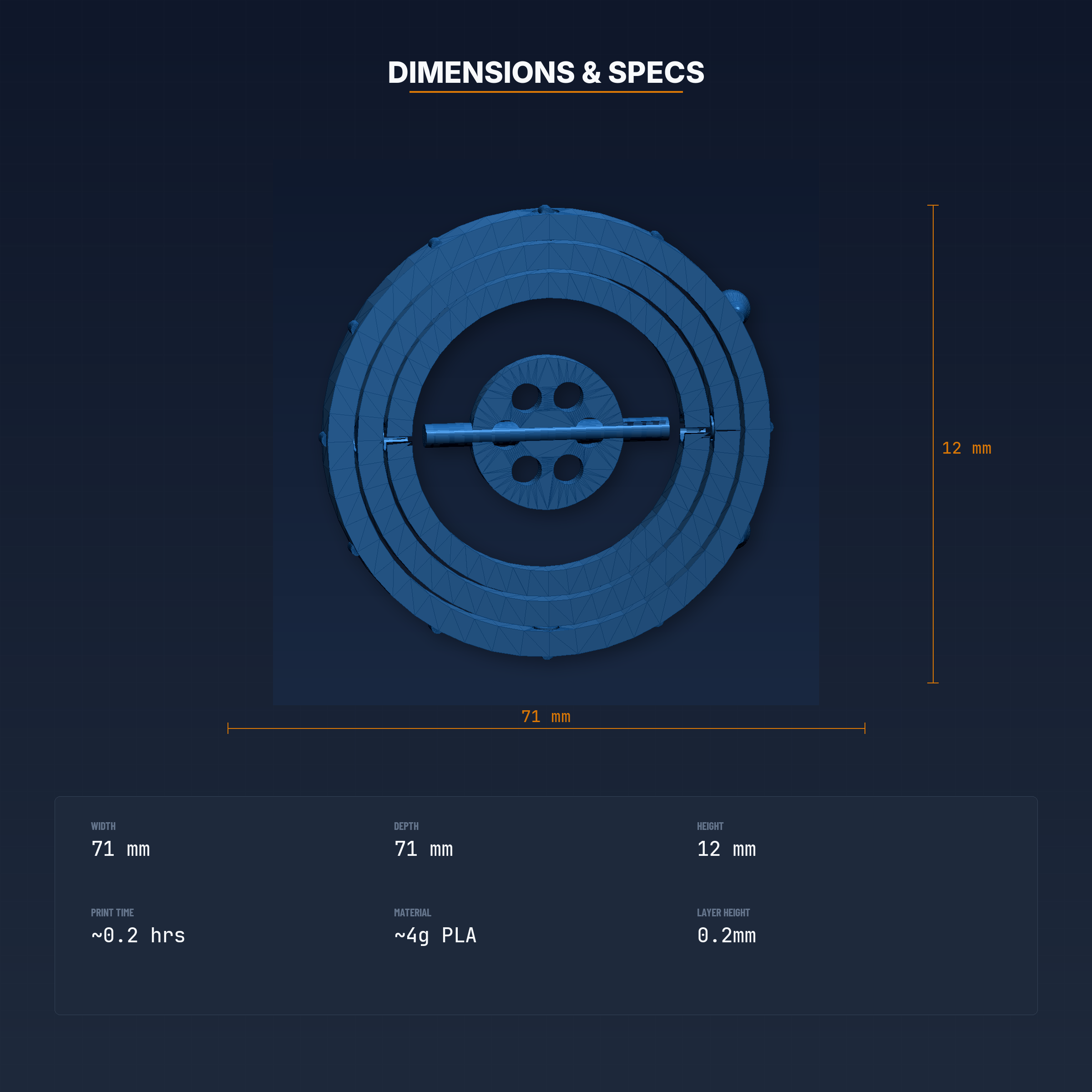 👌 Gyroscope Fidget Spinner, Print in Place, 3 Nested - 3D Printable STL ...