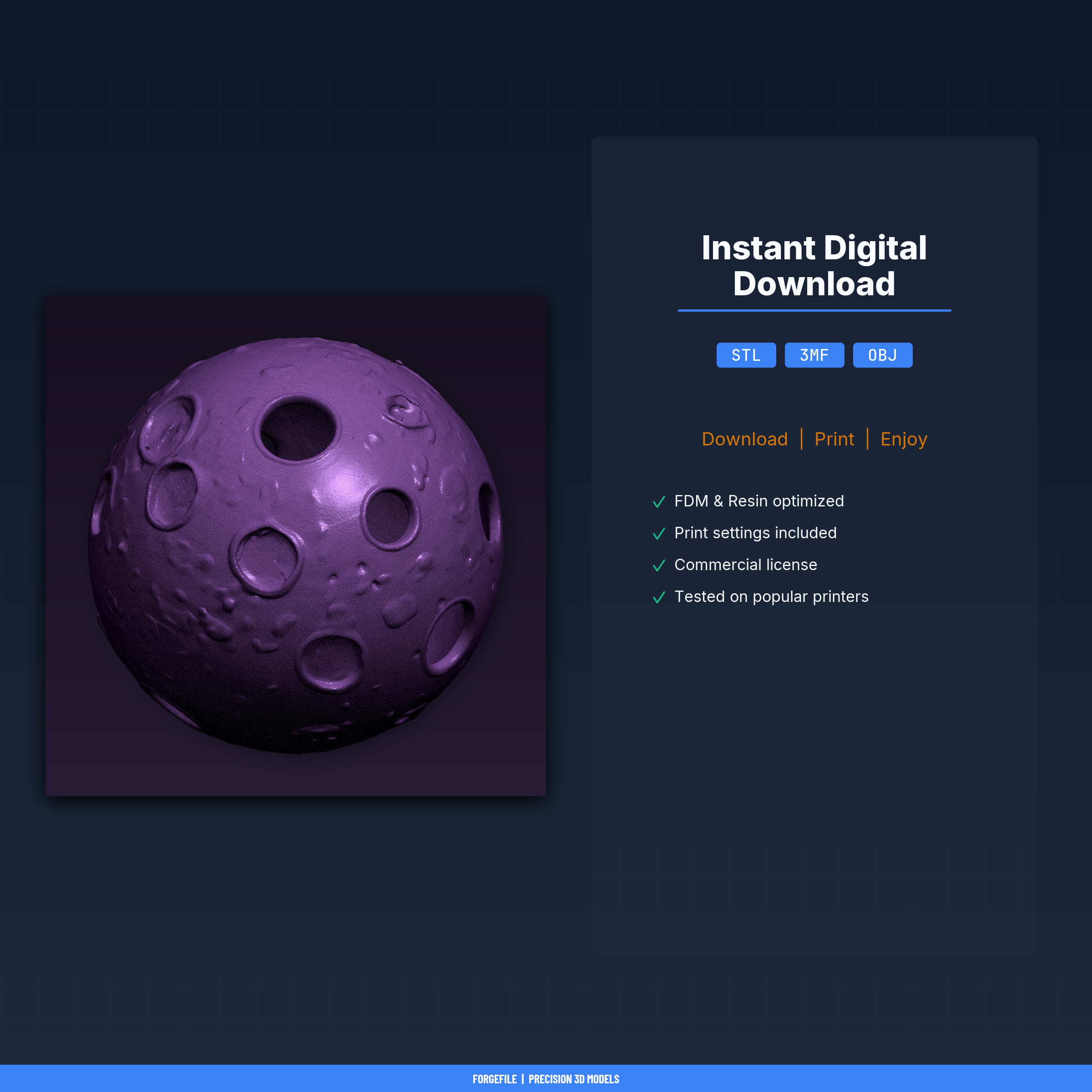 🌙 Moon Surface Lamp Globe Base - 3D Printable STL File・ 3D File for 3D ...