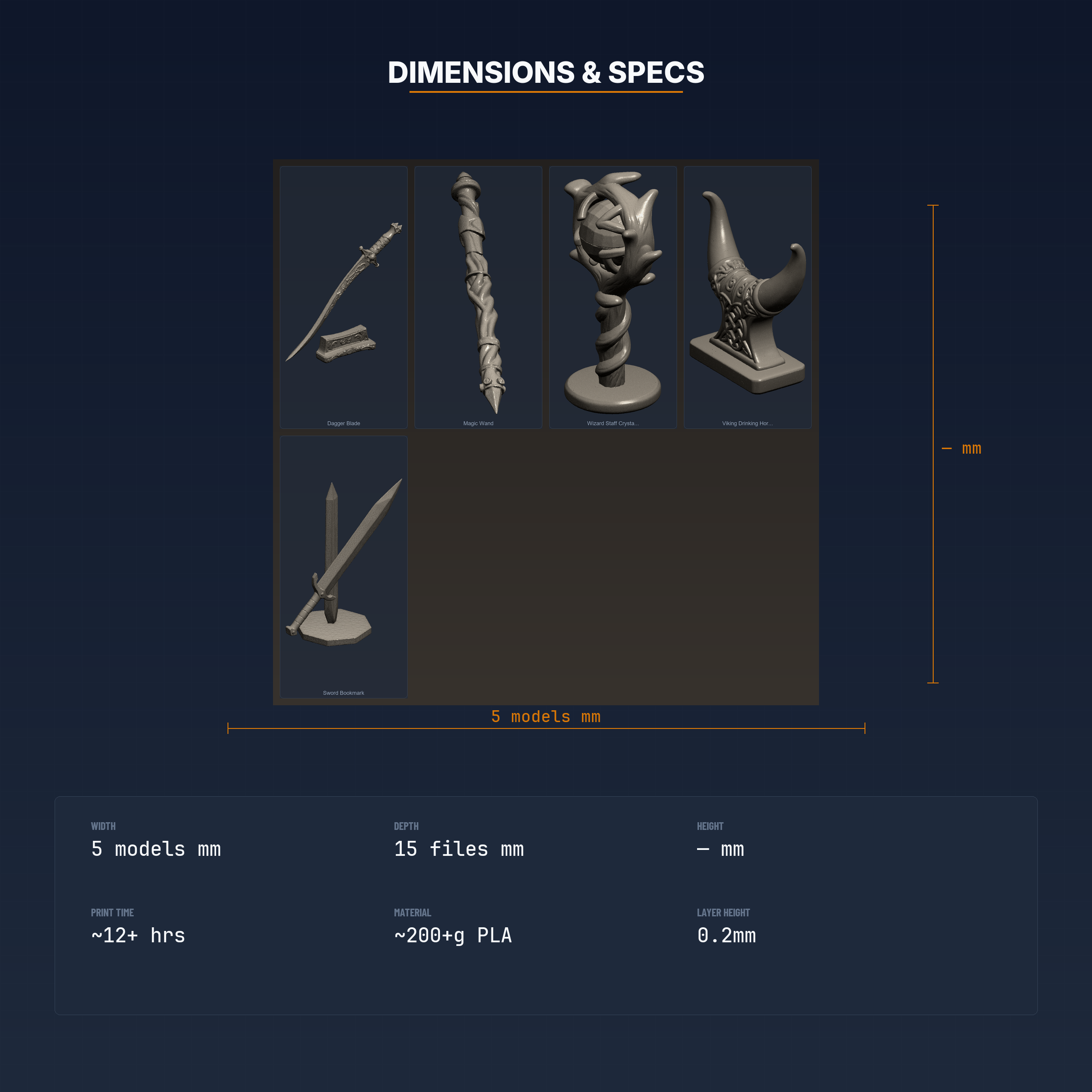 🏆 Fantasy Prop and Trophy Display - 5-Model STL Bundle・ 3D File for 3D ...