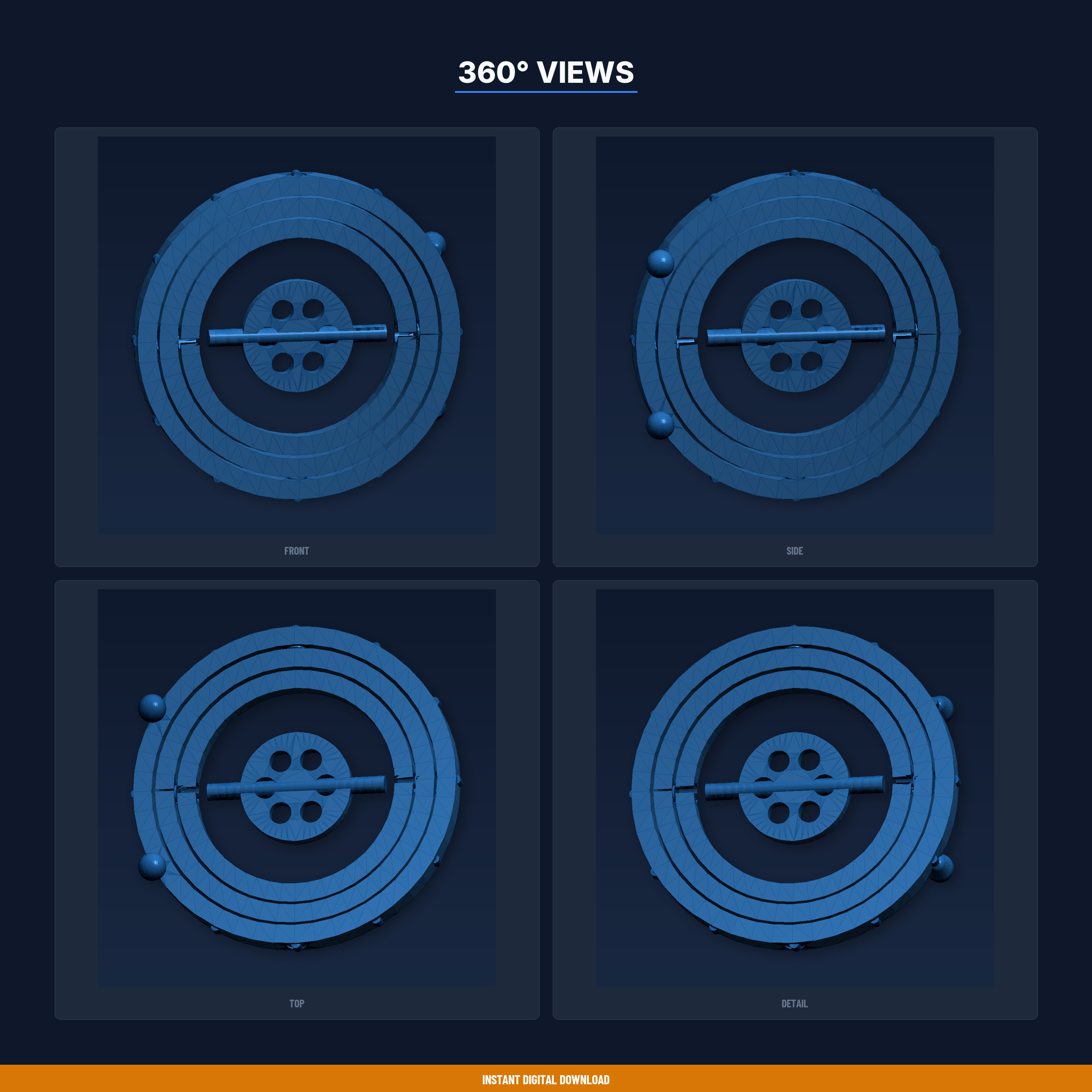 👌 Gyroscope Fidget Spinner, Print in Place, 3 Nested - 3D Printable STL ...