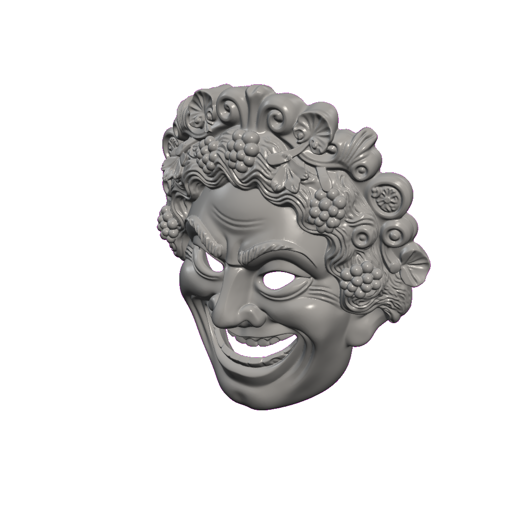 🏛️ Greek Theatre Comedy Mask - Thalia Ancient Drama 3D Printable Decor ...