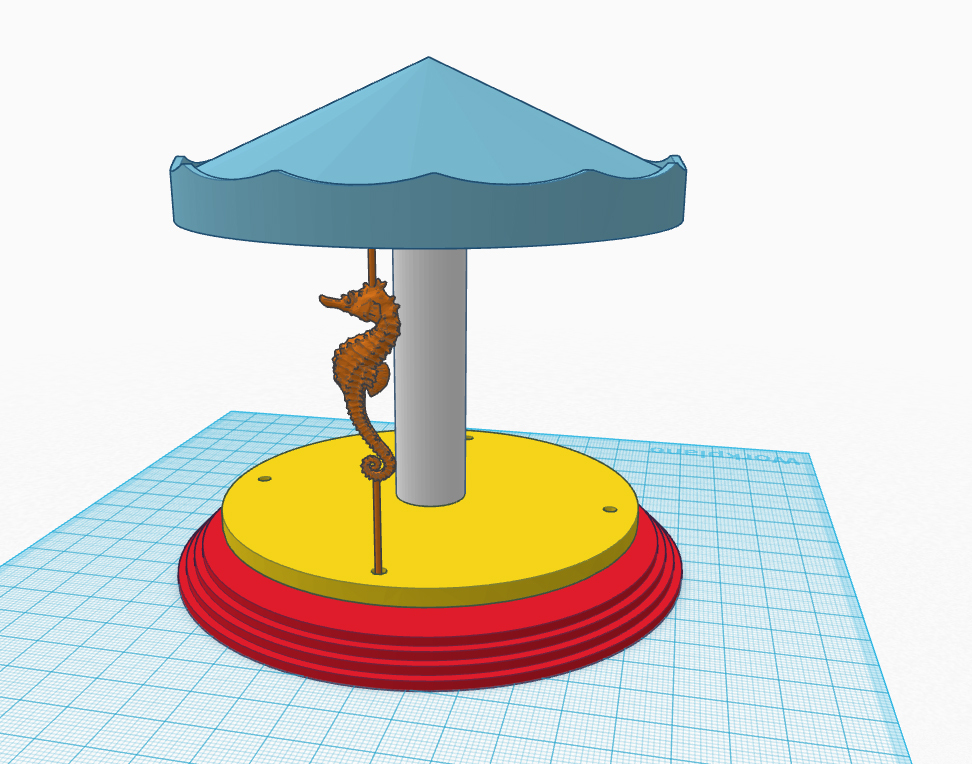 🎠 Sea horses carousel・ STL File for 3D printing・Cults