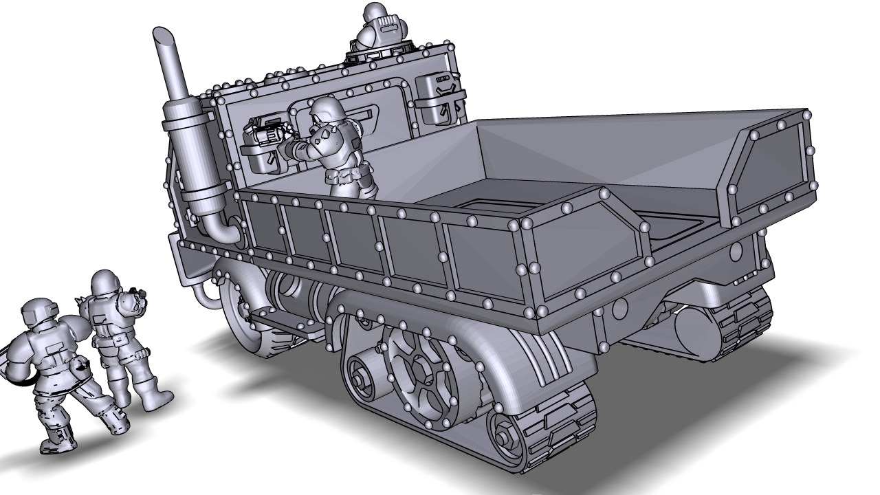 ⚔ Basic half track chassis "Stallion"・Free STL File for ・Cults