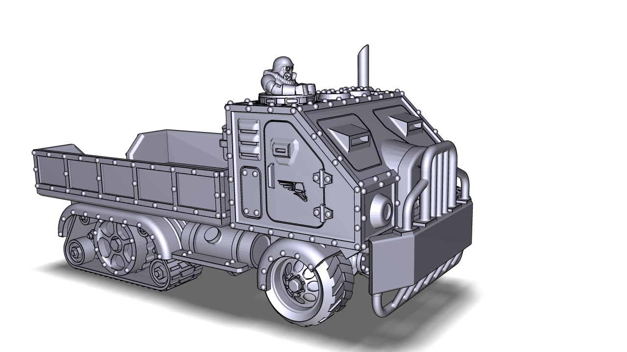 ⚔ Basic half track chassis "Stallion"・Free STL File for ・Cults