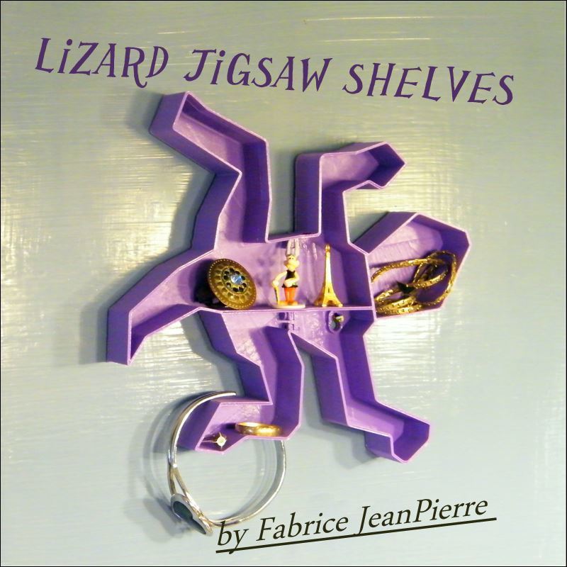 STL file Lizard jigsaw shelves 🦎 ・3D printable model to download・Cults