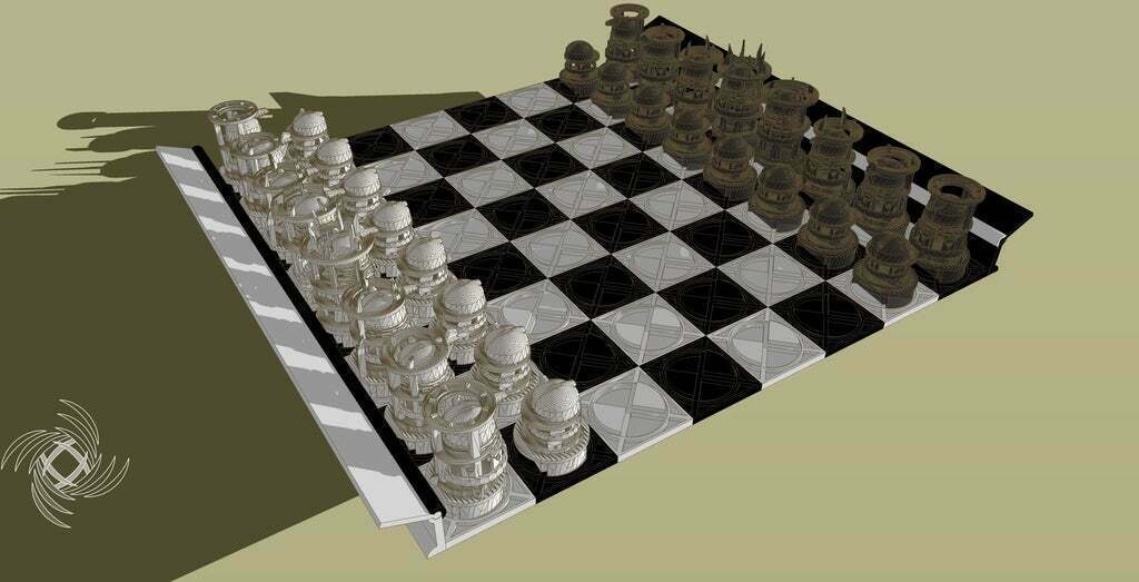 ♟️ Custom half chess board and side casing- with half dalek・Free STL ...