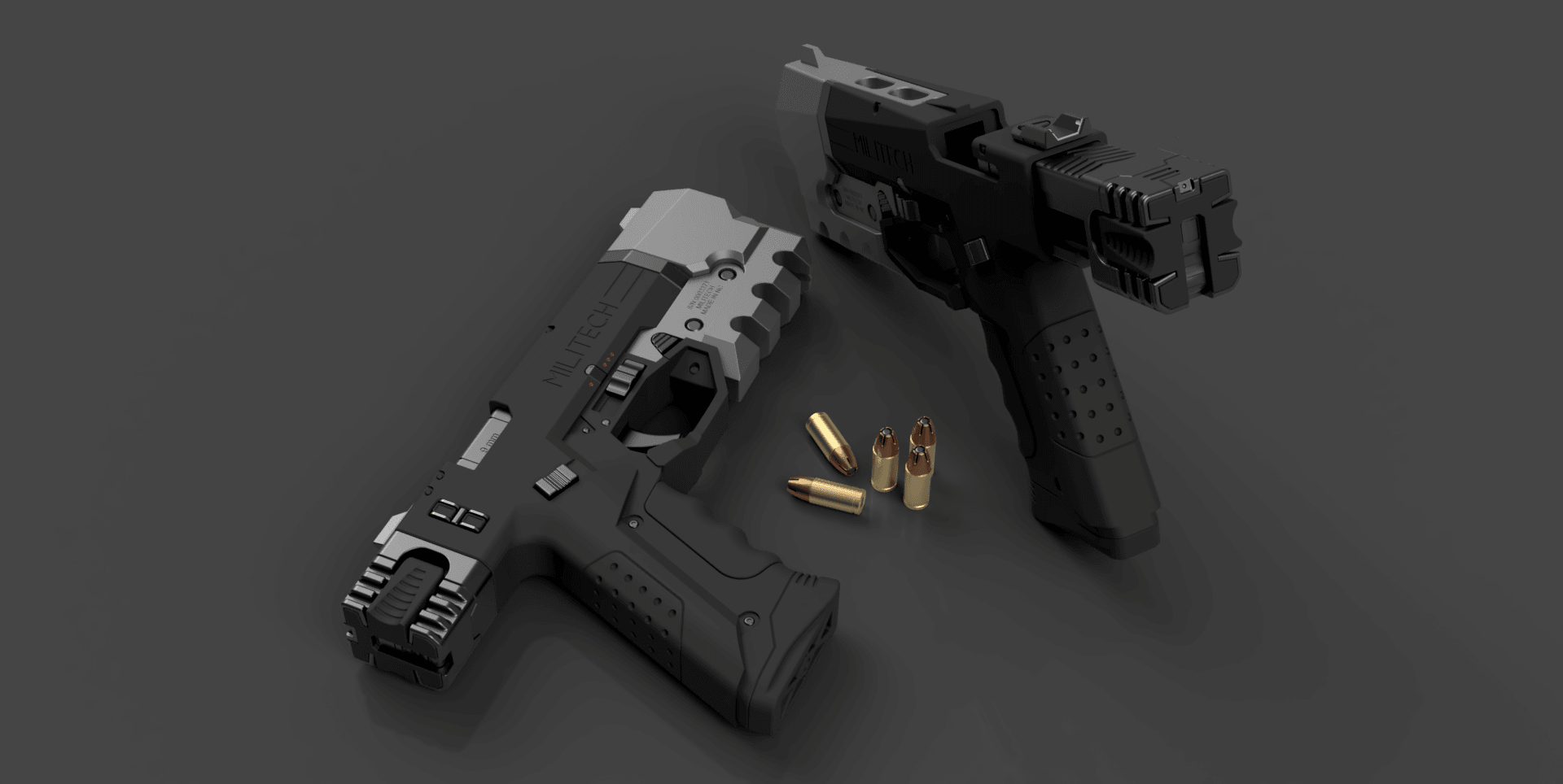 3D-Datei CYBERPUNK 2077 MILITECH VINDICATOR 9mm 🎲・Design für 3D-Drucker ...