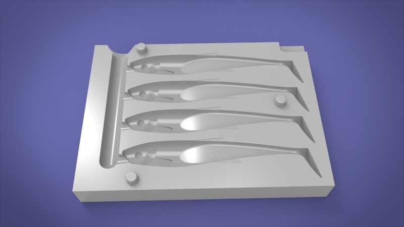 STL file Shad mould 6cm 🎣・Model to download and 3D print・Cults