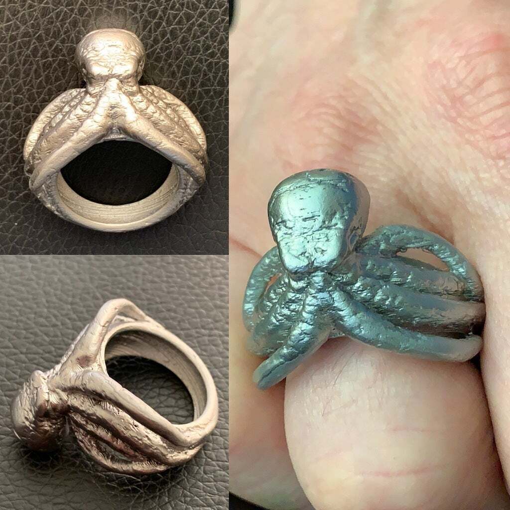 Free STL file Octopus Ring 🐙 ・Design to download and 3D print・Cults