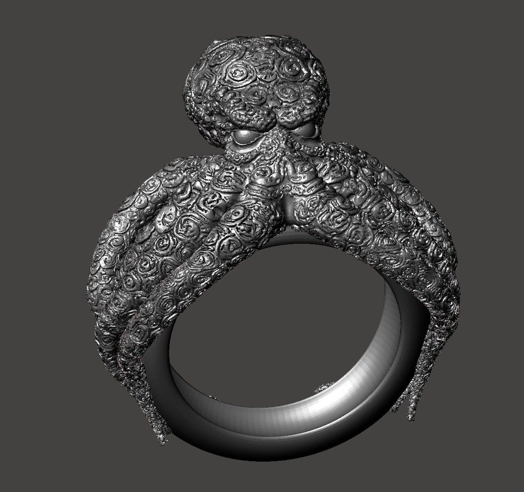 Free STL file Octopus Ring 🐙 ・Design to download and 3D print・Cults