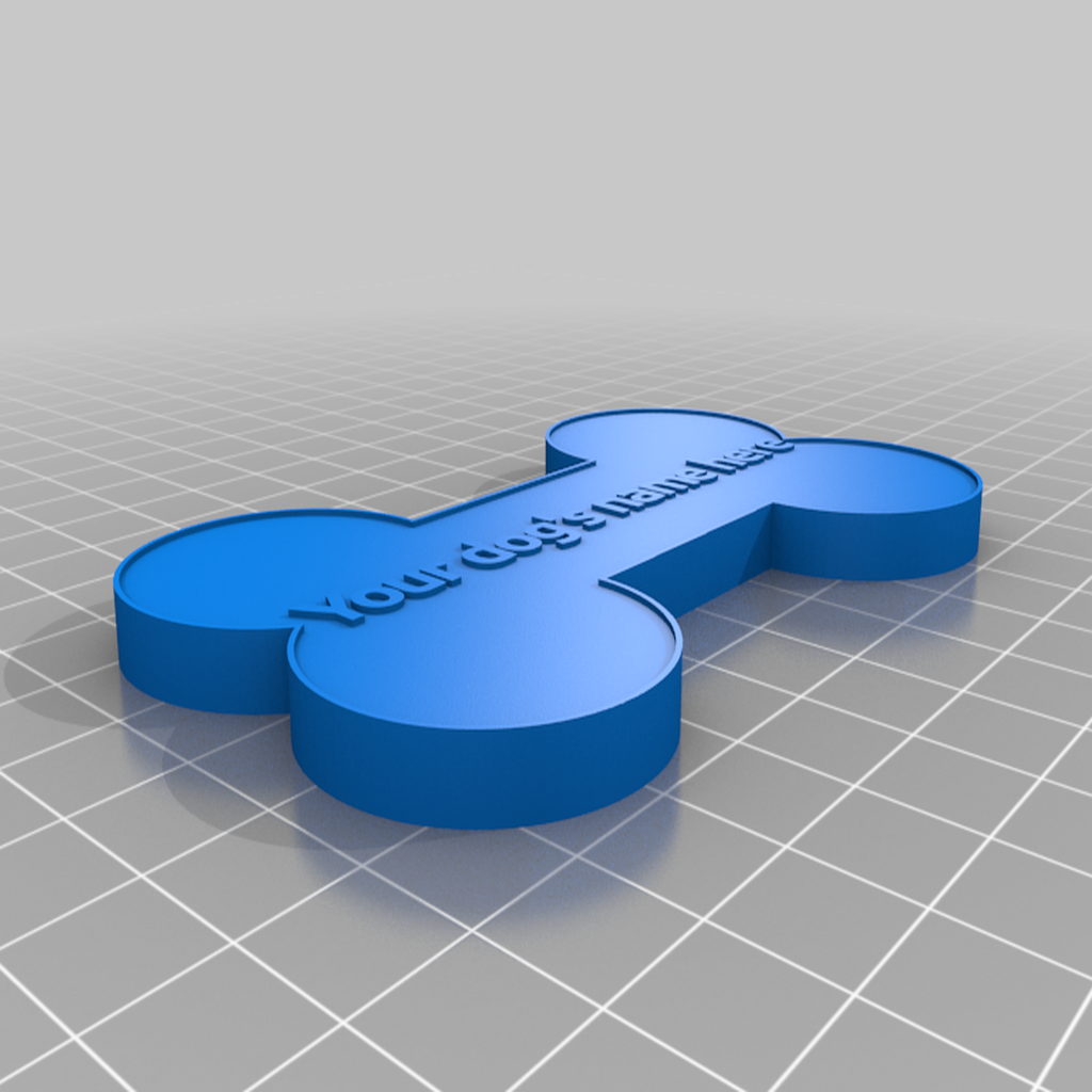 🦴 Bone Shaped Personalized Dog Tag・Free STL File for ・Cults