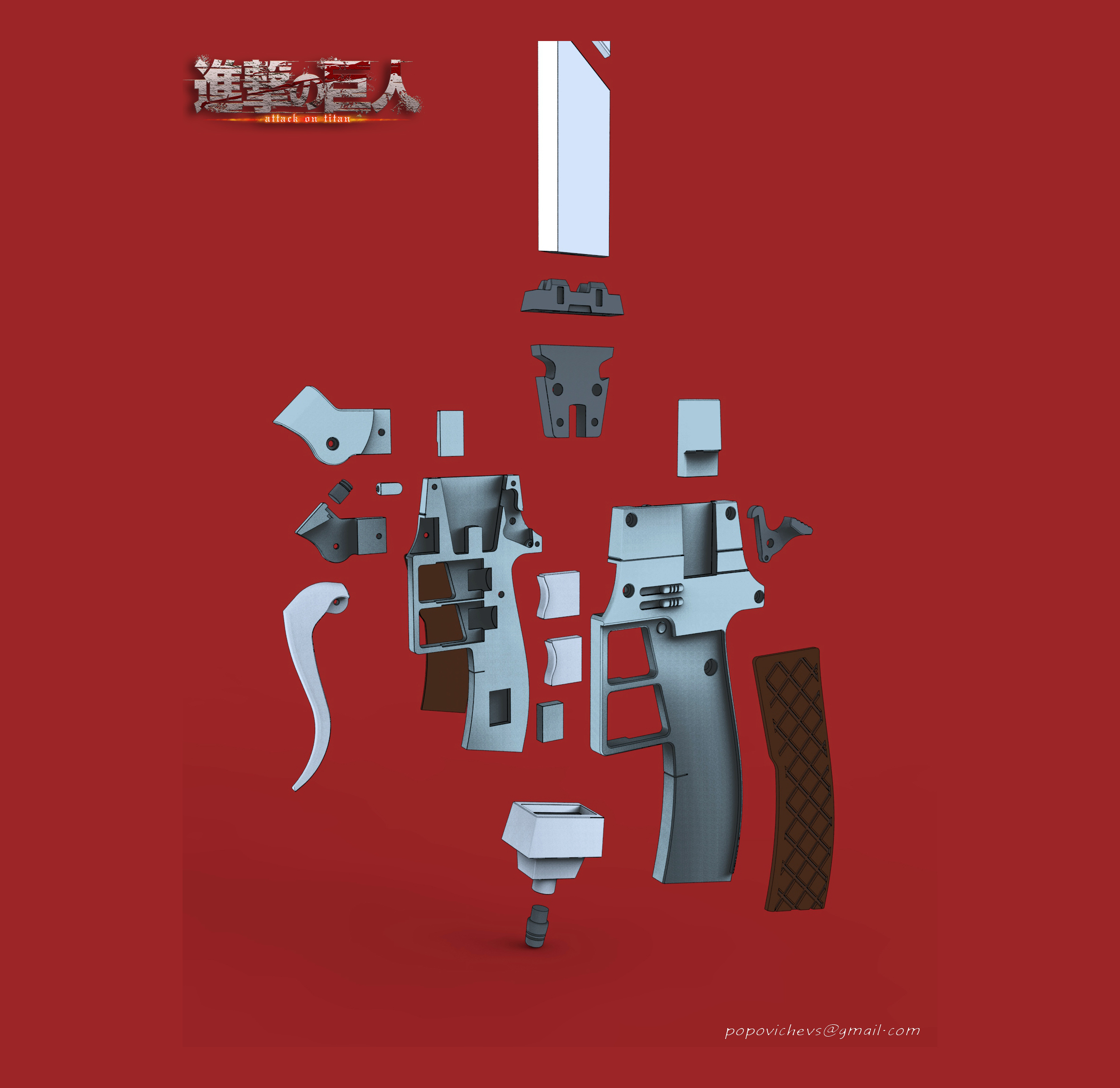 🗡️ Anime sword "Attack on Titan"・ 3D File for 3D printing・Cults