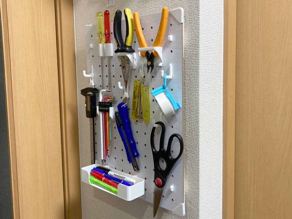 🕳️ JPN Pegboard Wall Mount with Stapler or Screws ( 5mm hole )・Free STL ...
