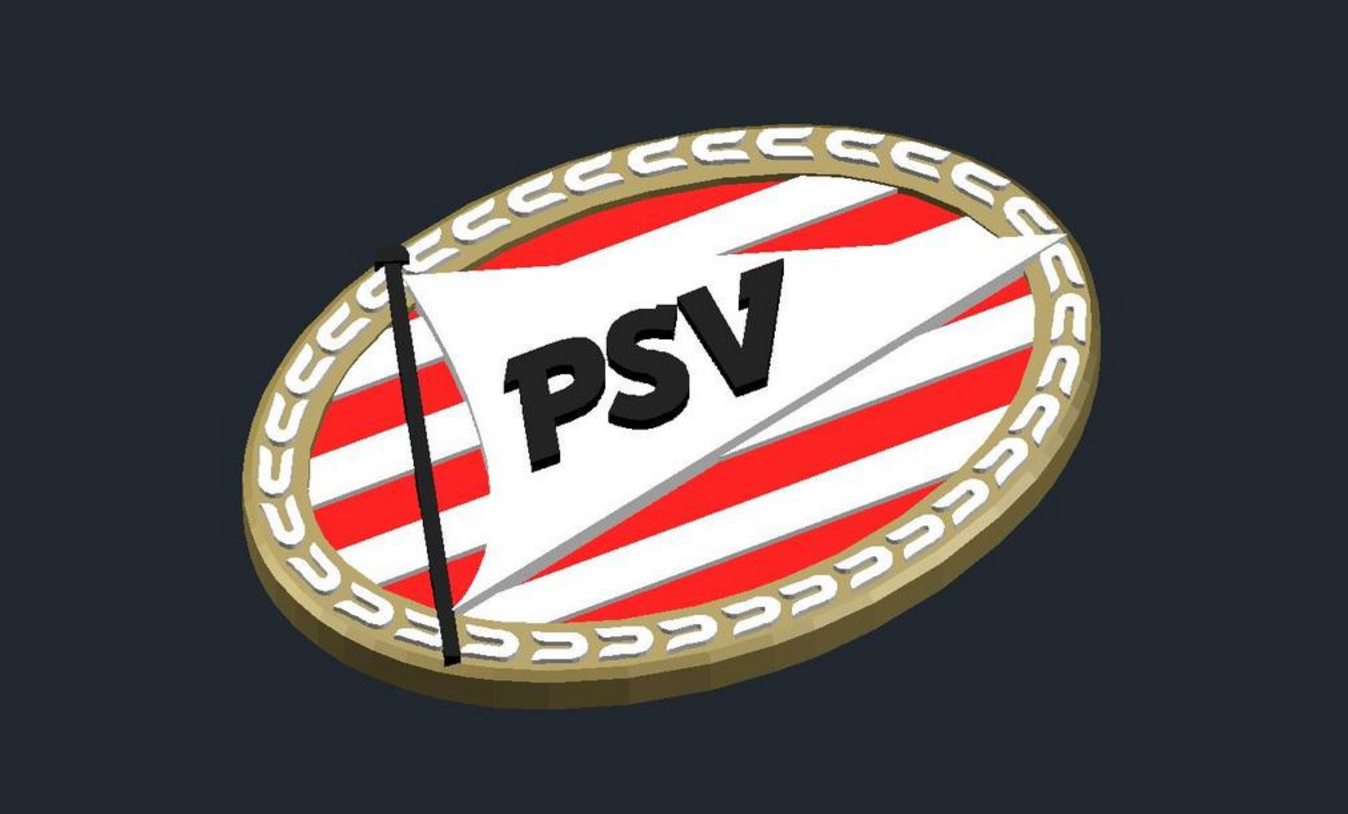 Бесплатный STL файл PSV Eindhoven - Logo 👽・План 3D-печати для ...
