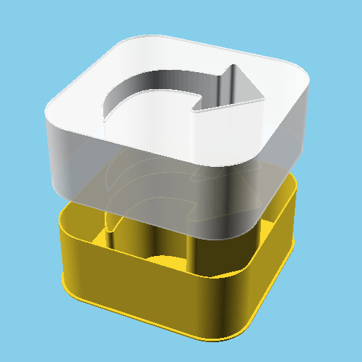 Fichier 3D gratuit Carré avec une flèche (Redo), boîte emboîtable (v1 ...